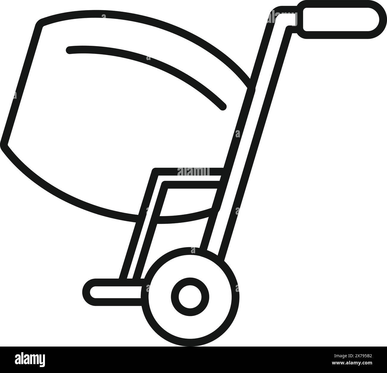 A simple black and white vector outline of a construction cement mixer ...