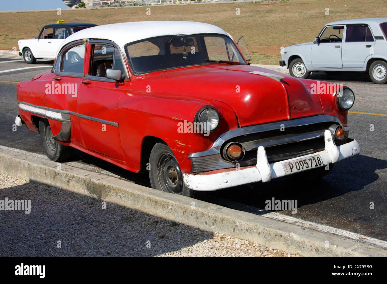 Red 1954 Chevrolet Bel Air 4-door Sedan Classic Car. The Morro Castle ...