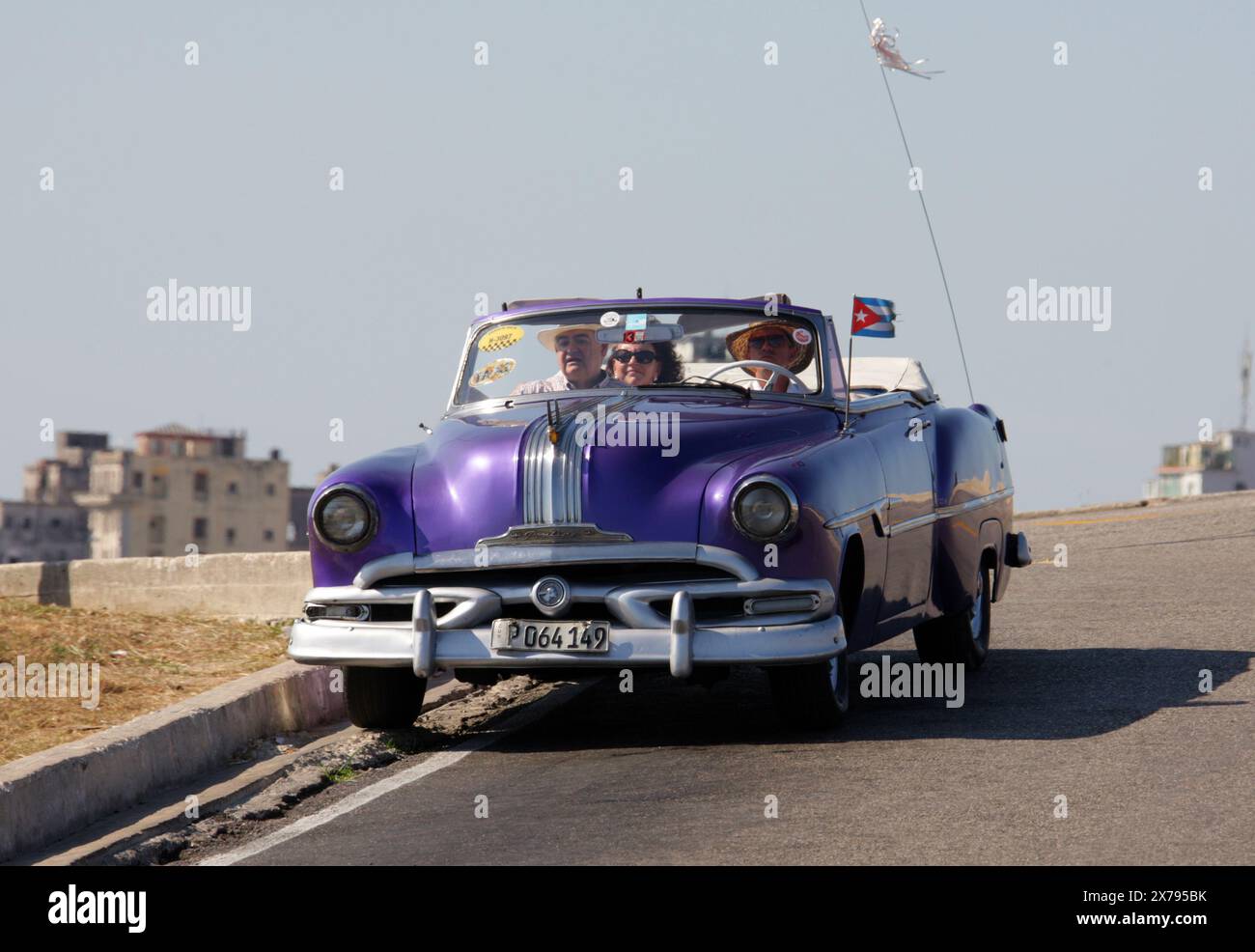 1950s Purple Pontiac Classic Car. The Morro Castle / Castillo de los ...