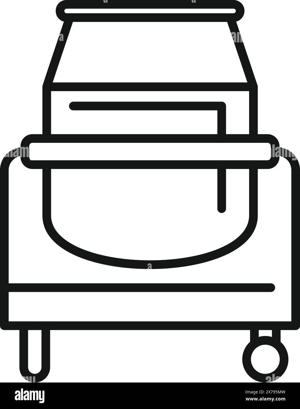 Black and white vector illustration depicting a simplified electric ...