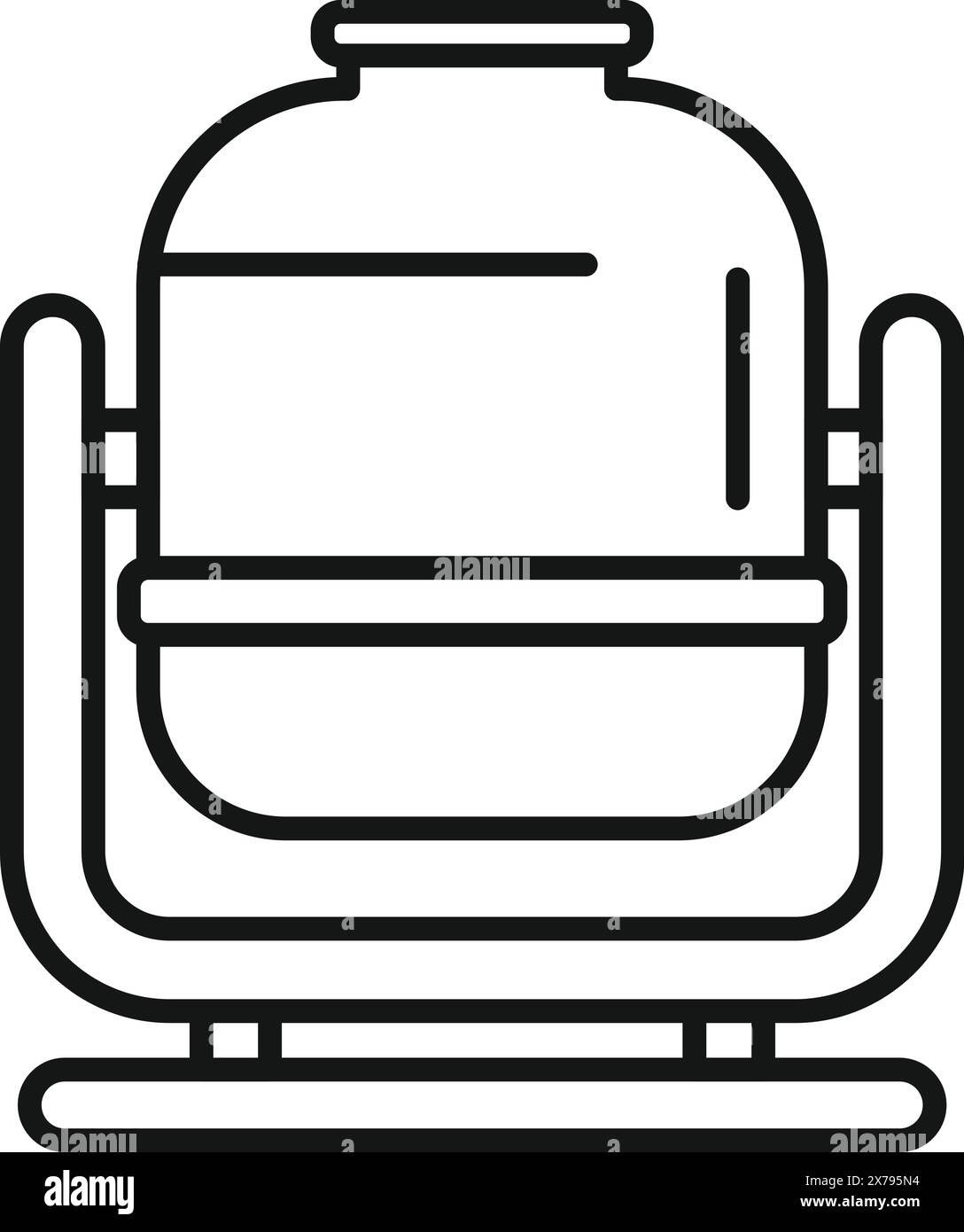 Black and white vector illustration of a propane gas tank icon in line ...