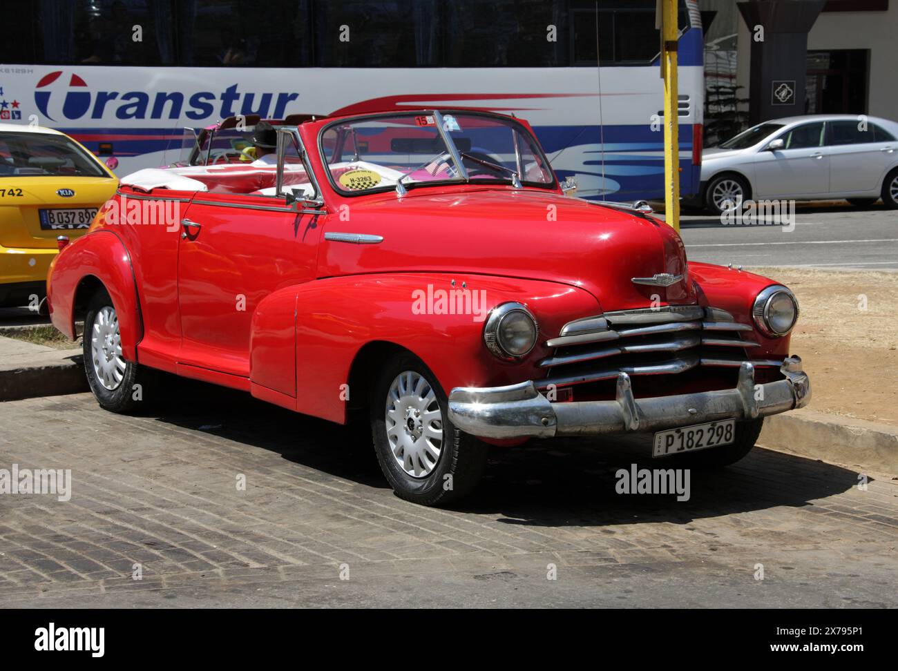 Red 1950s Chevrolet Two Door Convertible Classic Car, Havana, Cuba ...