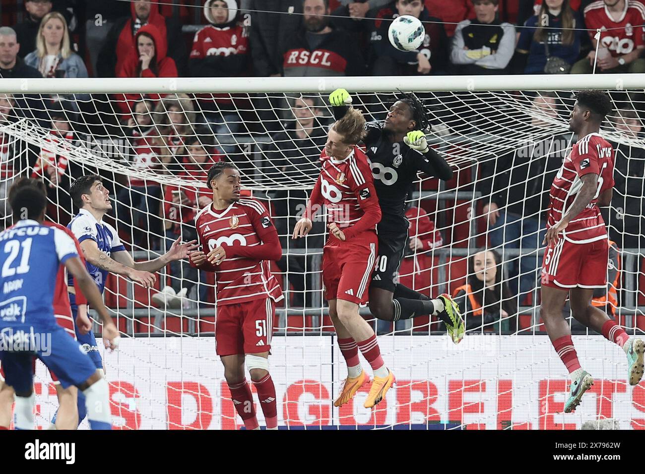 Liege, Belgium. 18th May, 2024. Standard's goalkeeper Matthieu Epolo ...