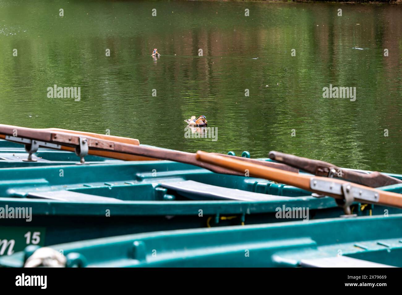 Serene lake few small boats hi-res stock photography and images - Alamy