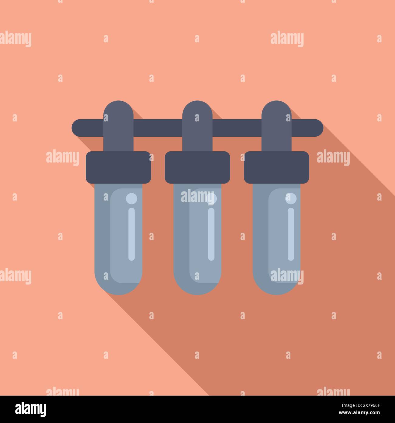 Simplistic vector illustration of three test tubes in a rack with ...