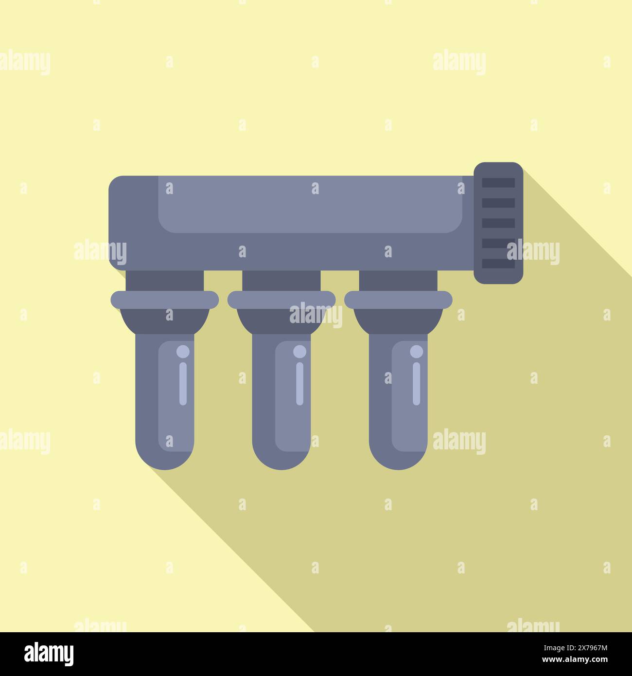 Flat design icon of a domestic reverse osmosis water purification ...