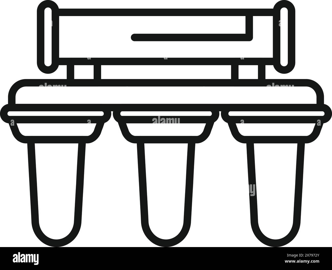 Vector illustration of a modern water filtration icon in line art style ...