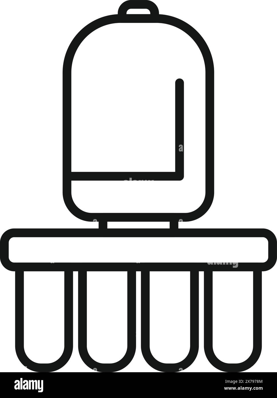 Minimalistic line drawing of an led light bulb on a neutral background ...