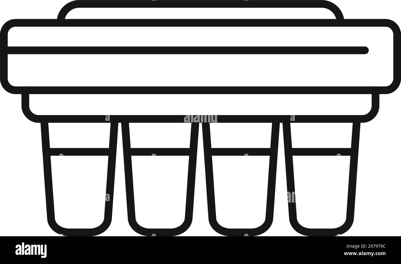 Black and white illustration of a simple line art filter coffee maker ...