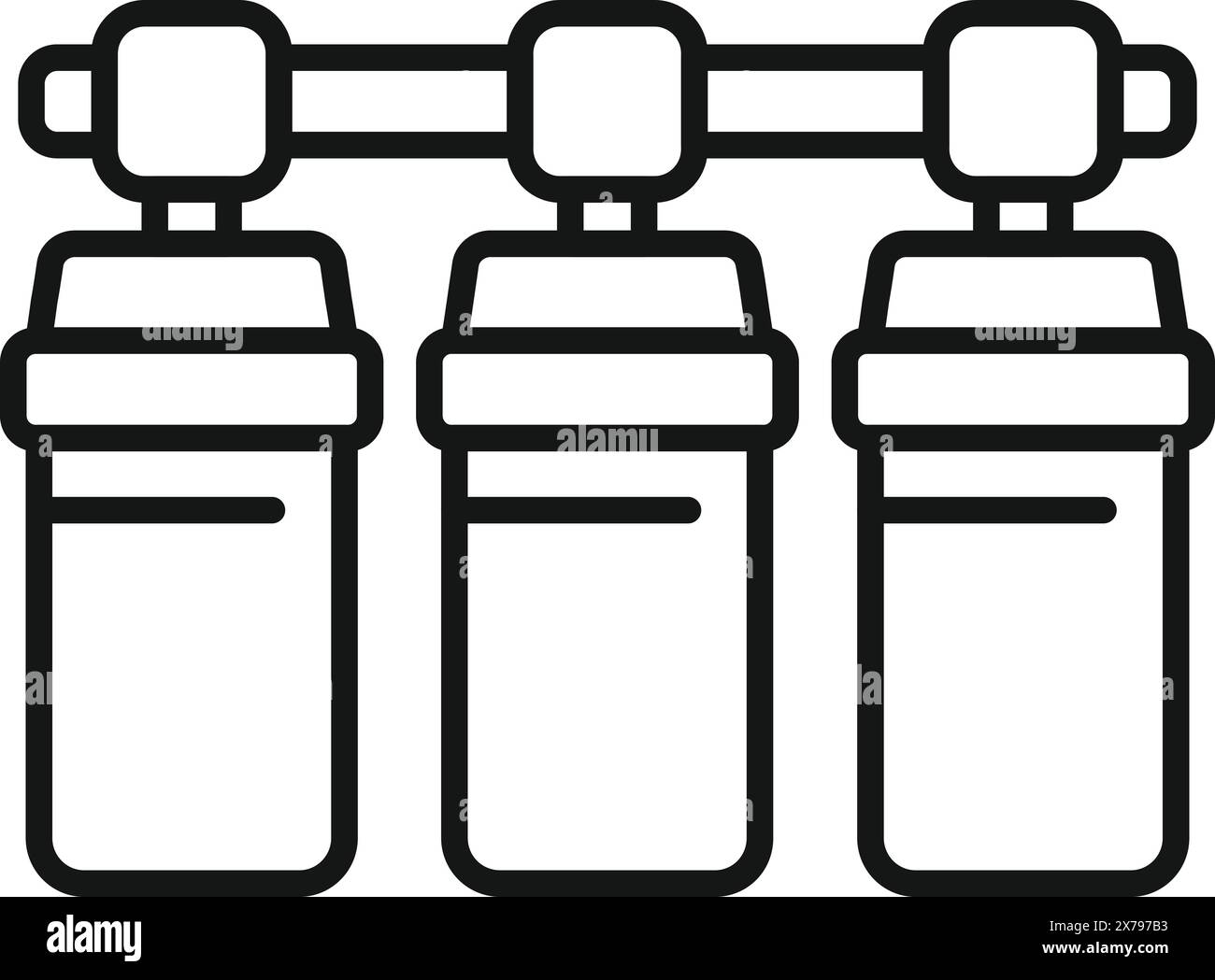 Minimalist black and white vector representation of three spice ...