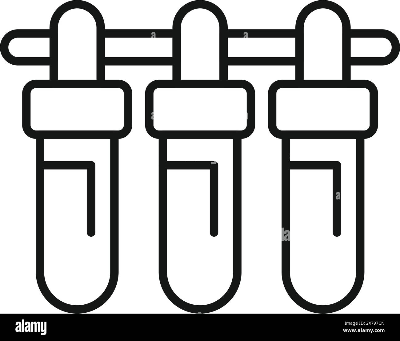 Vector illustration of test tubes icon in minimalist line art design ...
