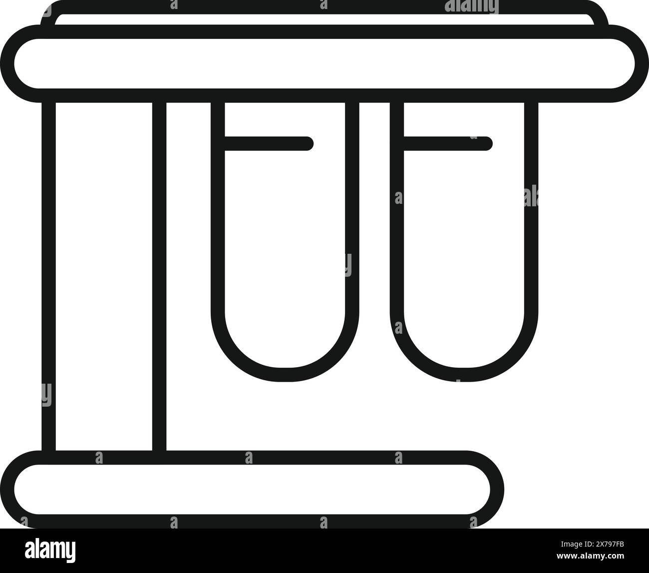 A simple black and white line drawing of a classic greek column Stock ...