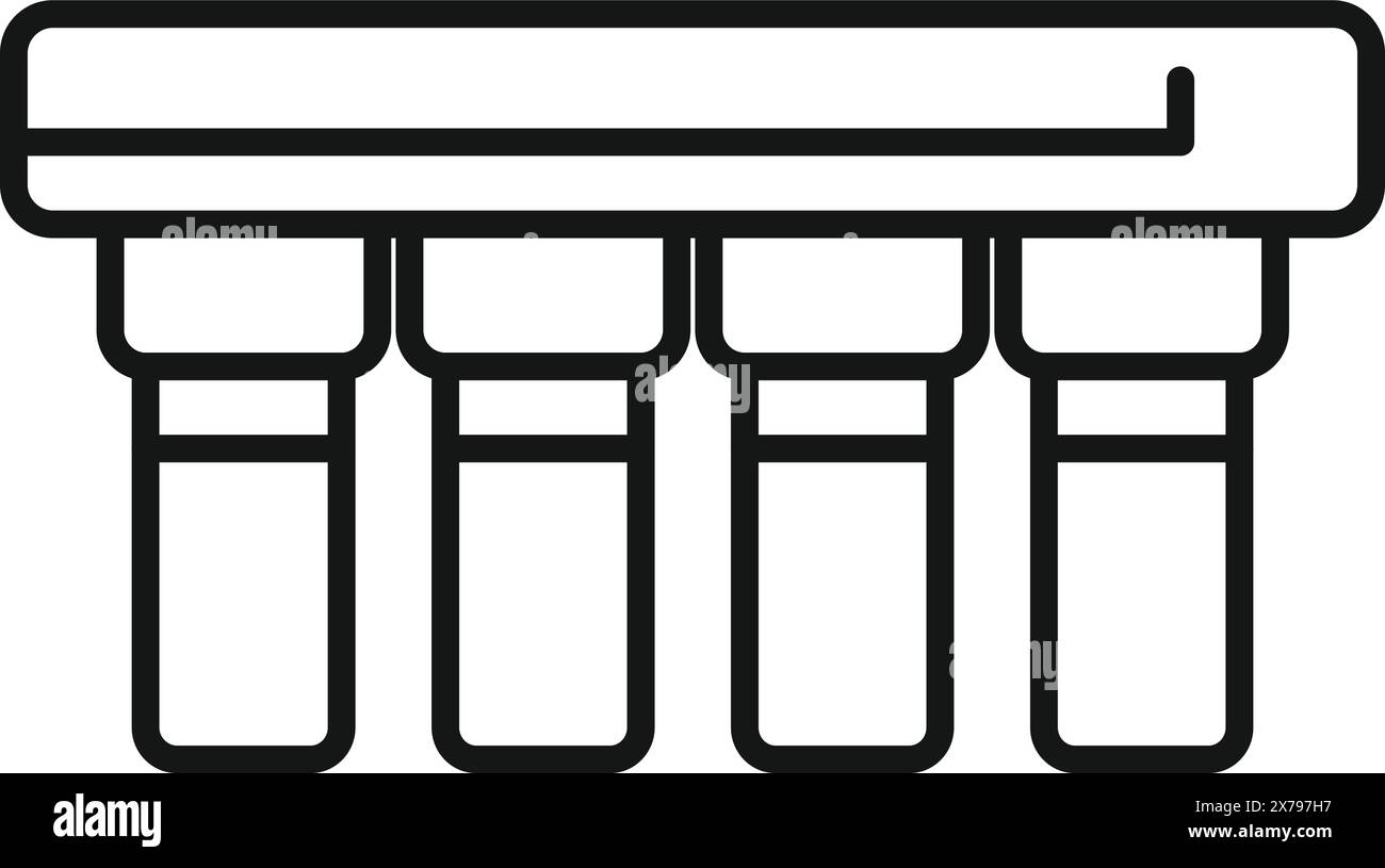 Simplistic black line art of greek or roman architectural columns ...