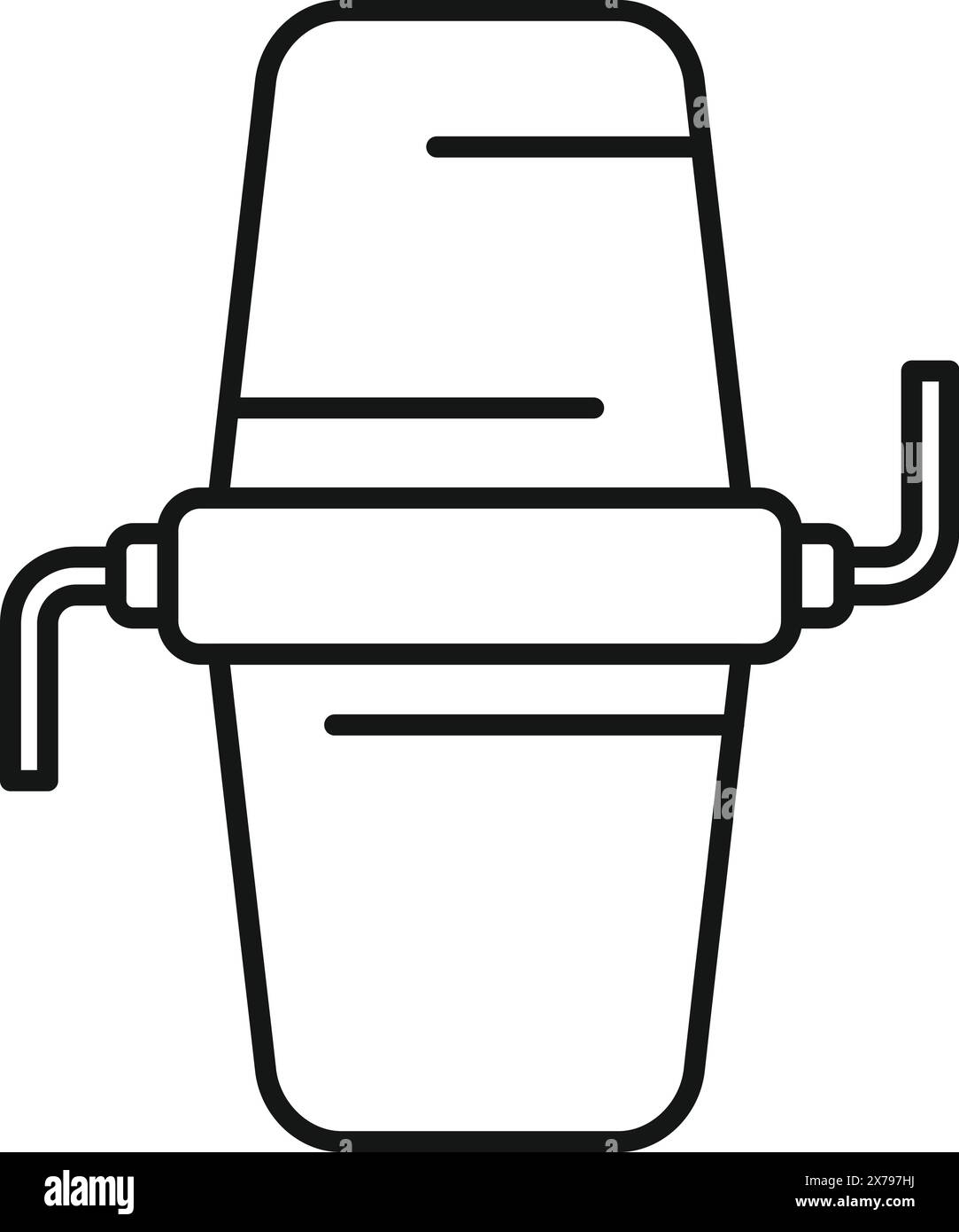 Black and white line art of a standing water cooler, suitable for ...