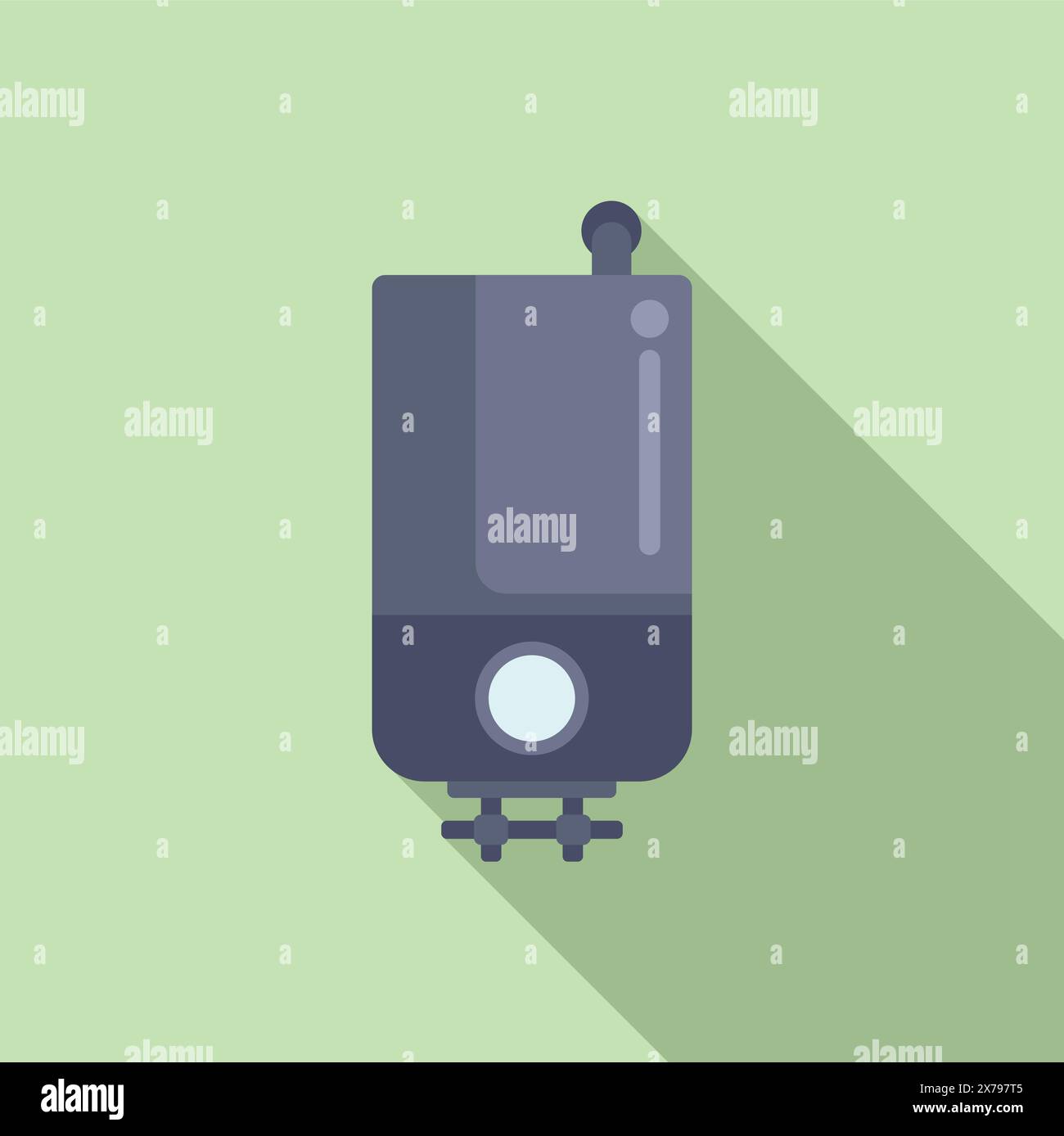 Illustration of a modern domestic boiler in a flat design style with ...