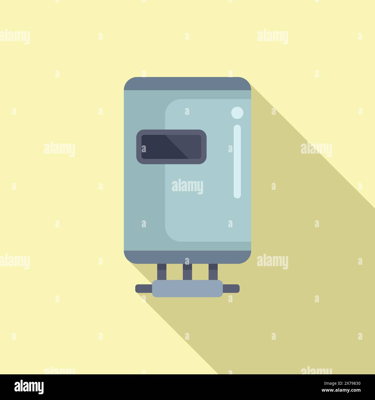 Vector graphic of a sleek, contemporary water heater with a digital ...