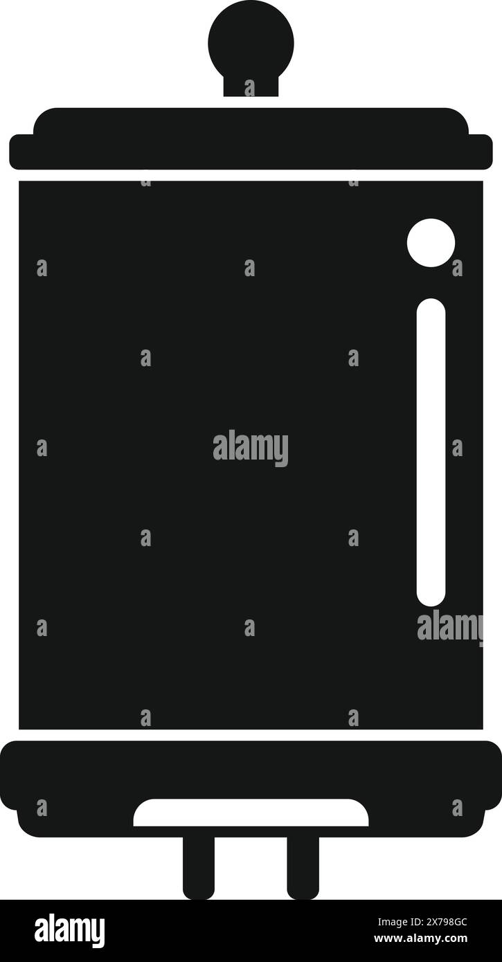 Vector illustration of a classic trash bin silhouette, ideal for signs ...