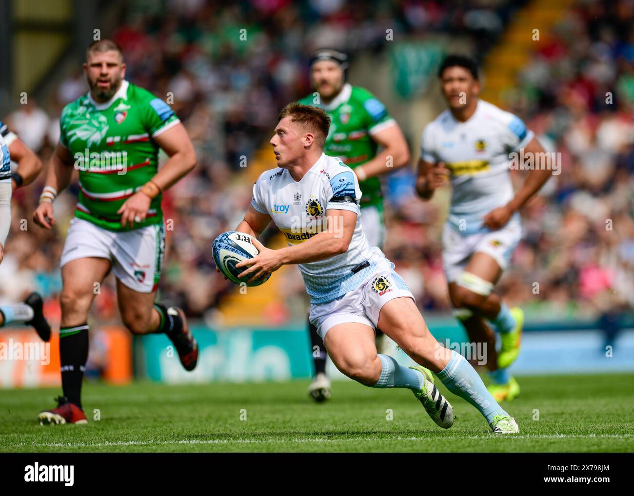 Leicester, UK. 18th May, 2024. Will HAYDON-WOOD (Exeter Chiefs) on the ...