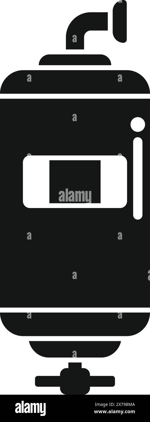 Vector illustration of a black icon representing a small instant water ...