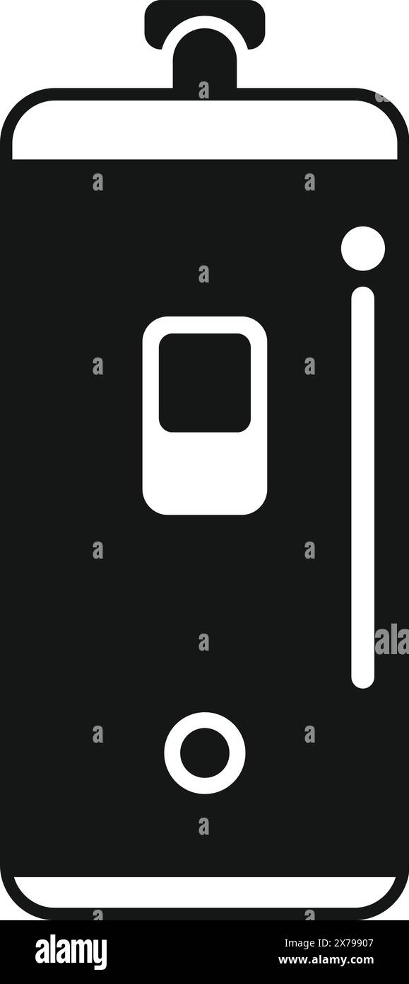 Simple black battery icon illustration with minimalistic flat design ...