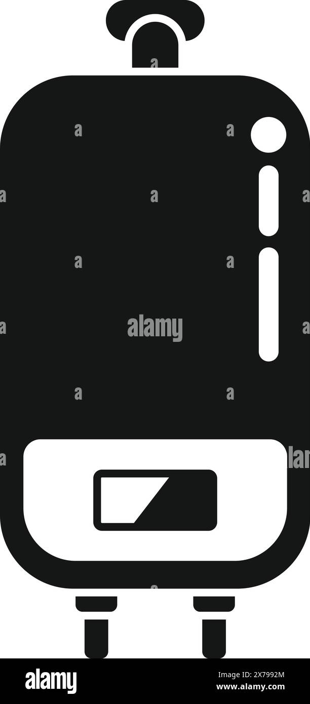 Simplified vector icon illustration of an electric water heater in ...