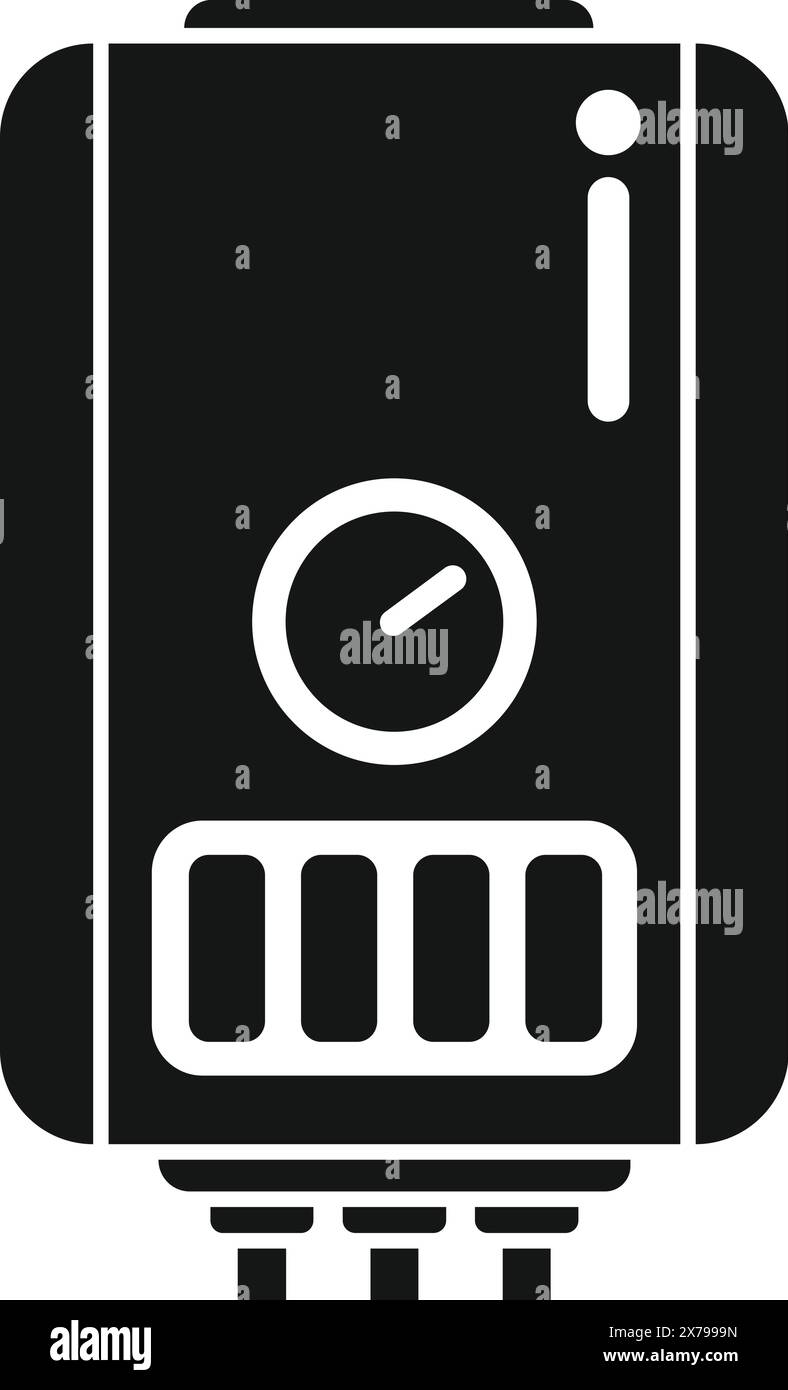 Vector illustration of an instant water heater icon, isolated on a ...
