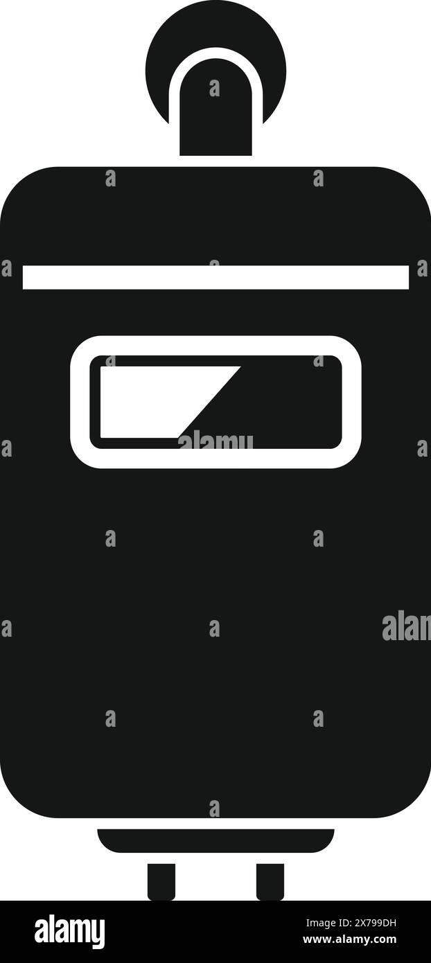 Vector illustration of a black automatic hand sanitizer dispenser ...