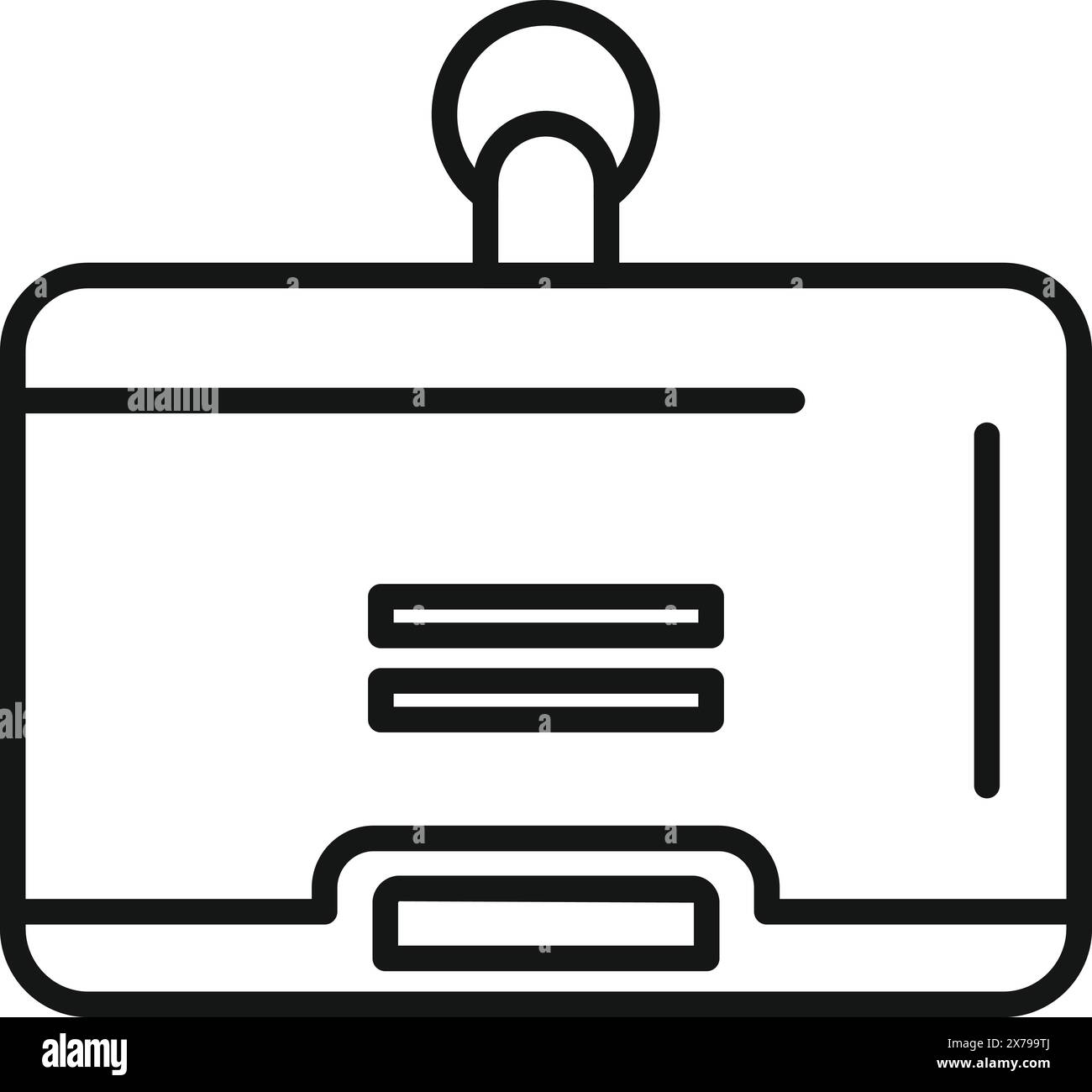 Simplistic line drawing of a name tag, perfect for representing ...