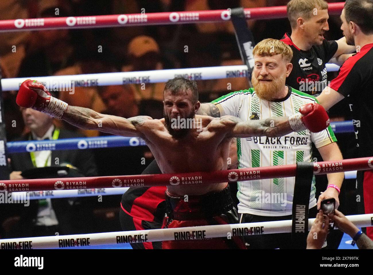 Ireland's Anthony Cacace celebrates after beating Welsh-Maltese boxer ...