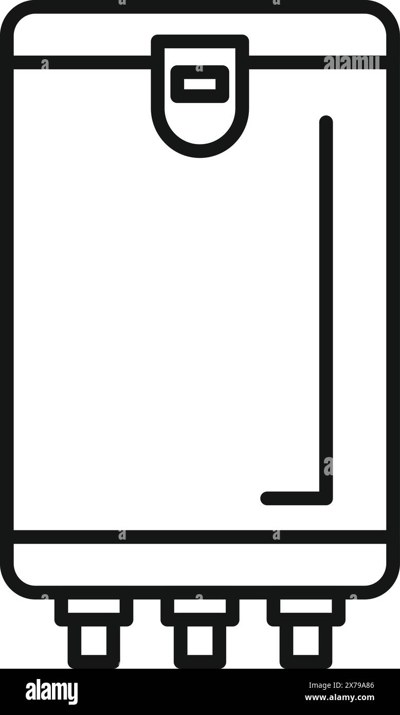 Black and white outline drawing of a residential water heater Stock ...