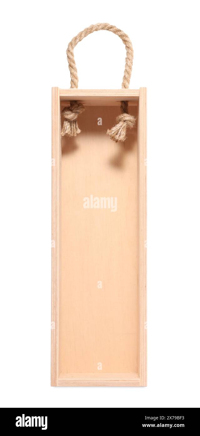 Empty wooden wine box isolated on white Stock Photo - Alamy