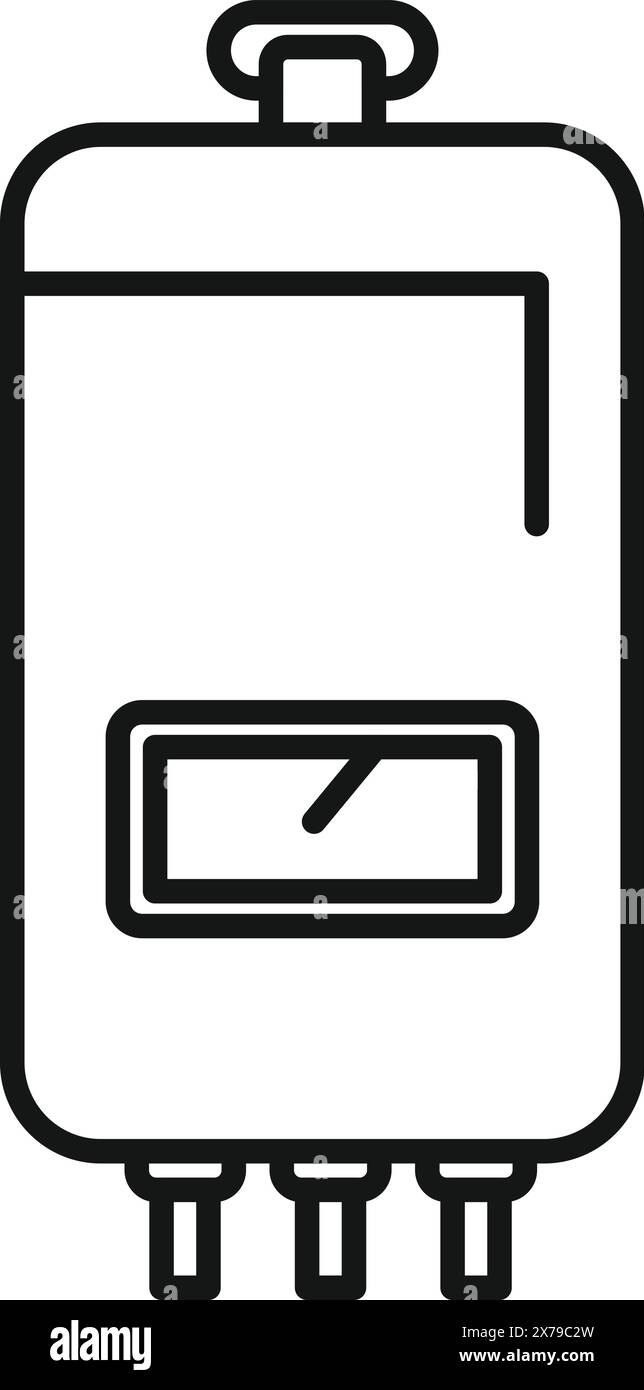 Simple line art icon depicting a residential water heating boiler Stock ...