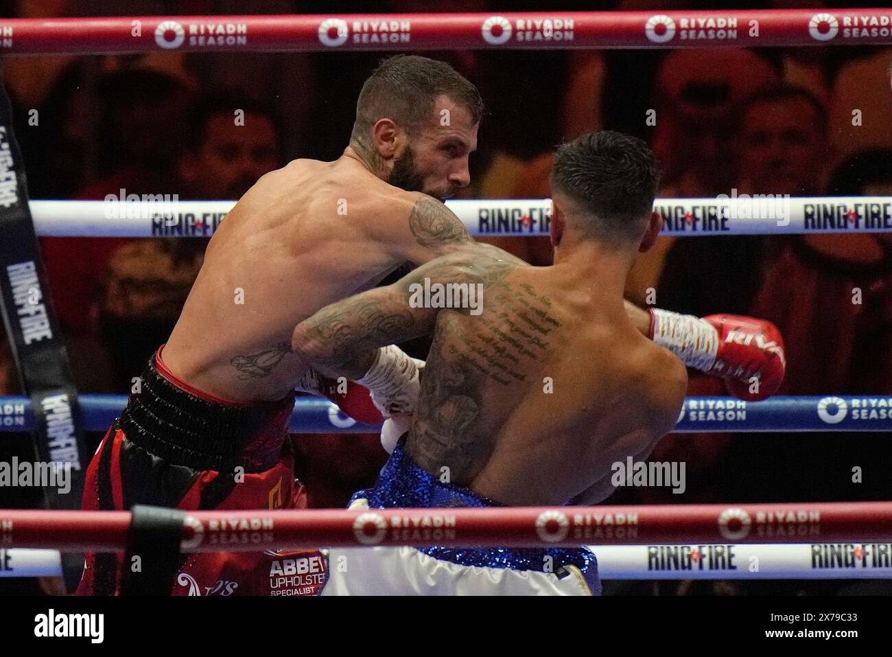 Ireland's Anthony Cacace, left, and Welsh-Maltese boxer Joe Cordina ...