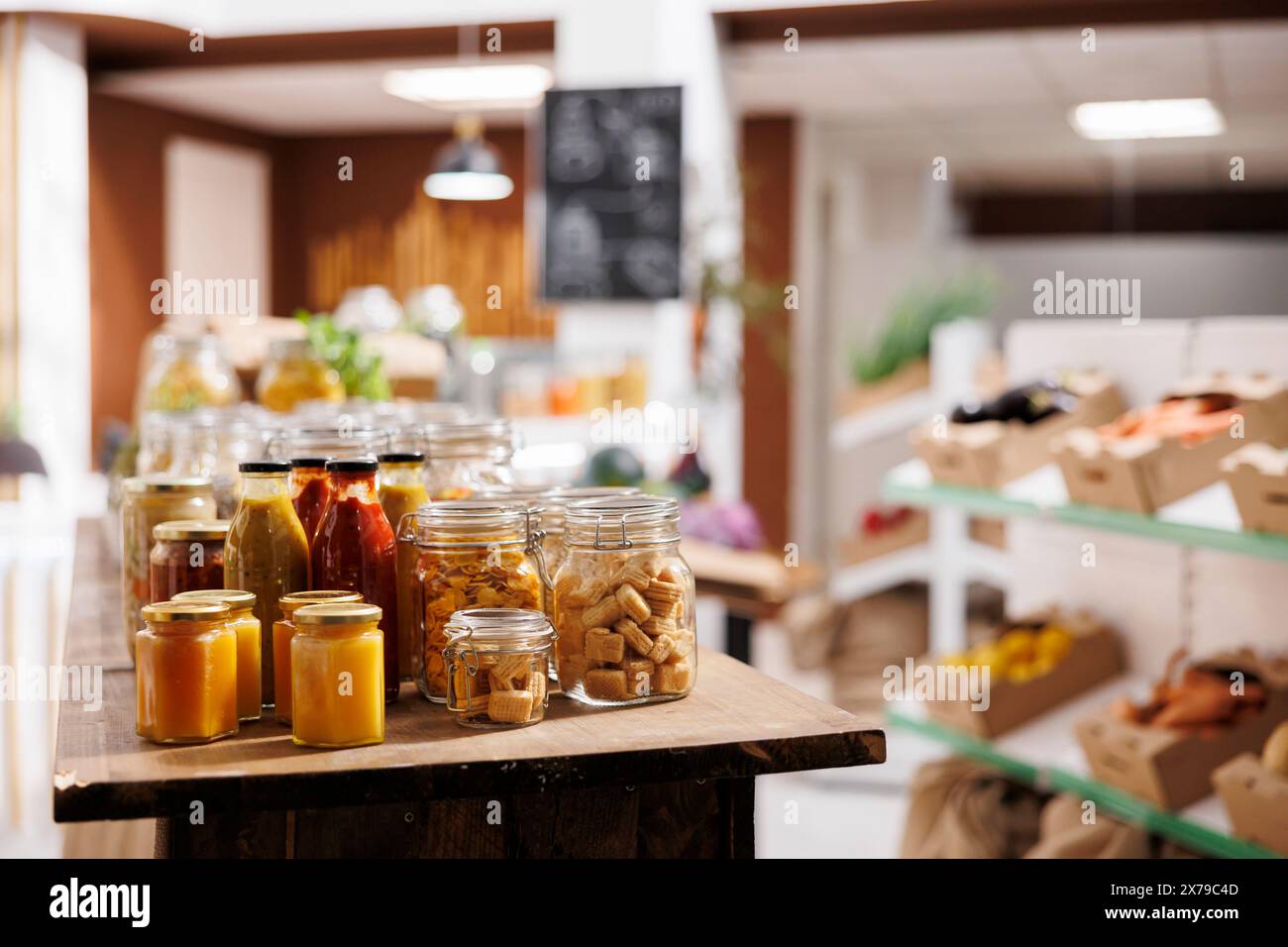 Products sold in bulk in zero waste store to minimize plastic usage ...