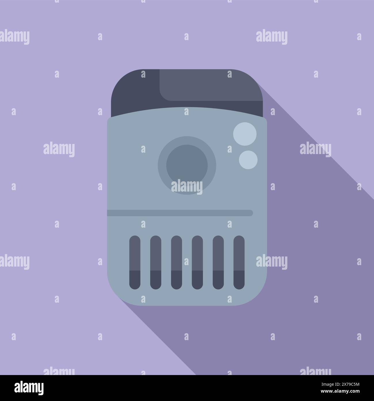 Vector illustration of a stylized portable space heater icon with ...