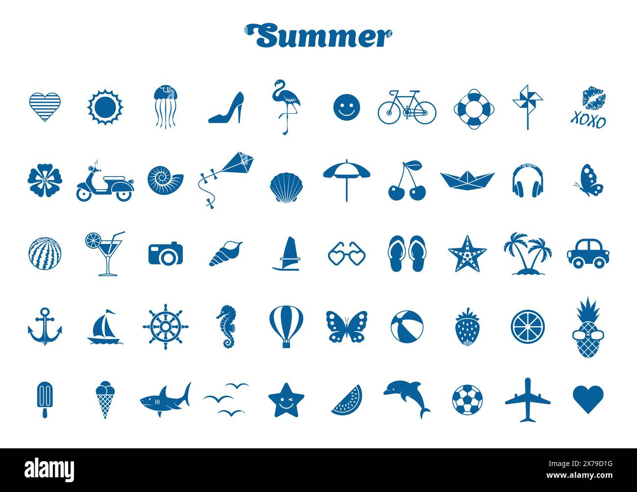 Bundle summer season set Cut Out Stock Images & Pictures - Alamy