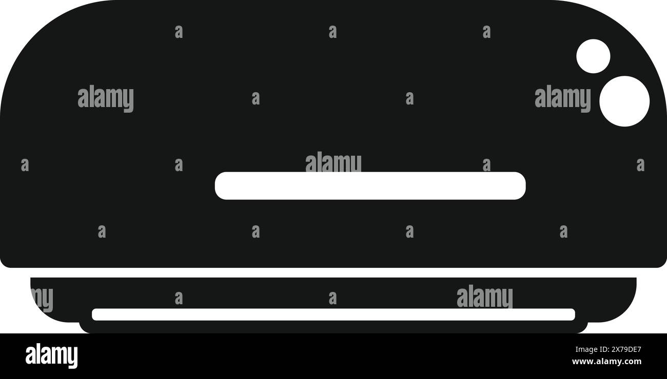 Minimalist modern black toaster icon with vector illustration isolated ...