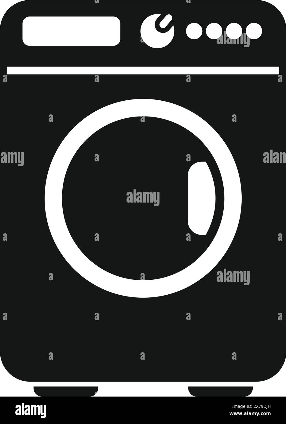 Modern frontloading washing machine icon for laundry care and cleaning ...