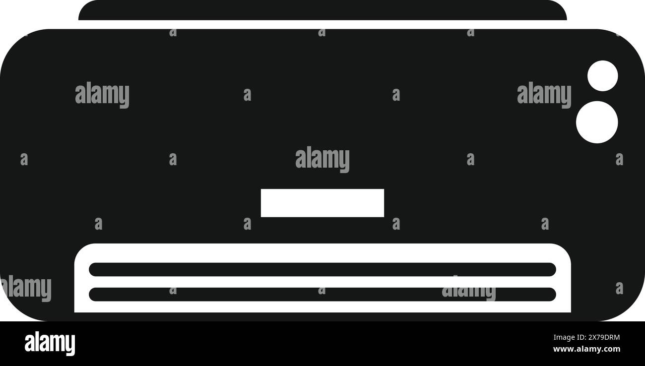 Modern black and white air conditioner icon in flat vector design for ...