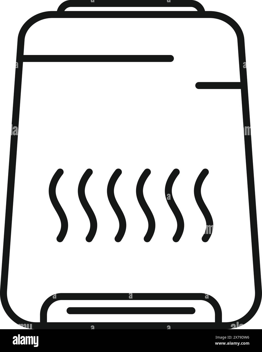 Minimalist black and white line drawing of an electric heating blanket ...
