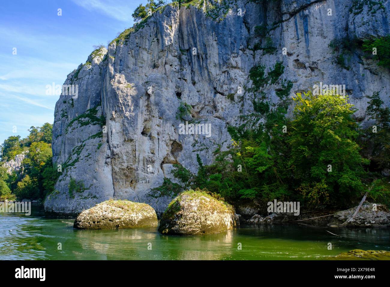 Danube Gorge, Weltenburger Enge, Gorge, Upper Jura, Weltenburg, Kelheim ...