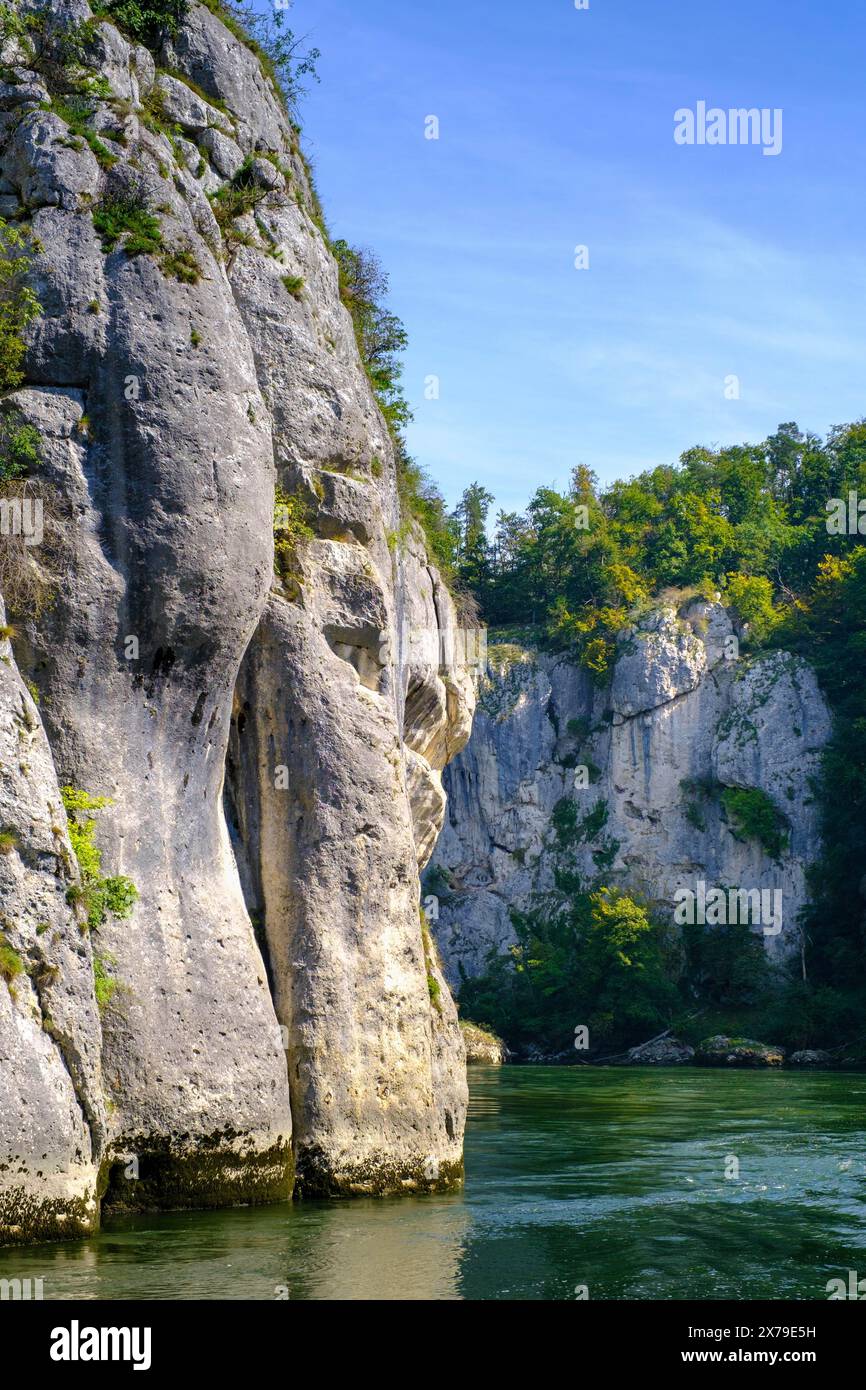 Danube Gorge, Weltenburger Enge, Gorge, Upper Jura, Weltenburg, Kelheim ...