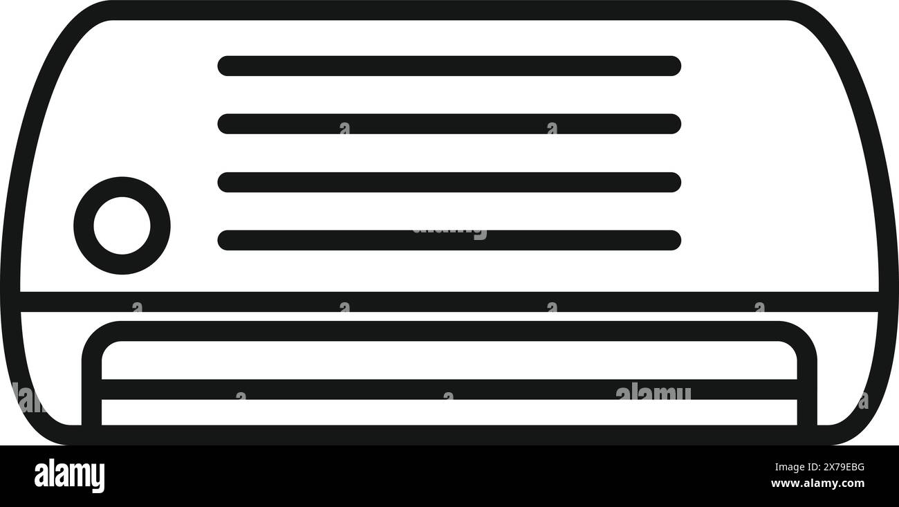 Vector illustration of a line art icon representing an air conditioning unit Stock Vector Image ...