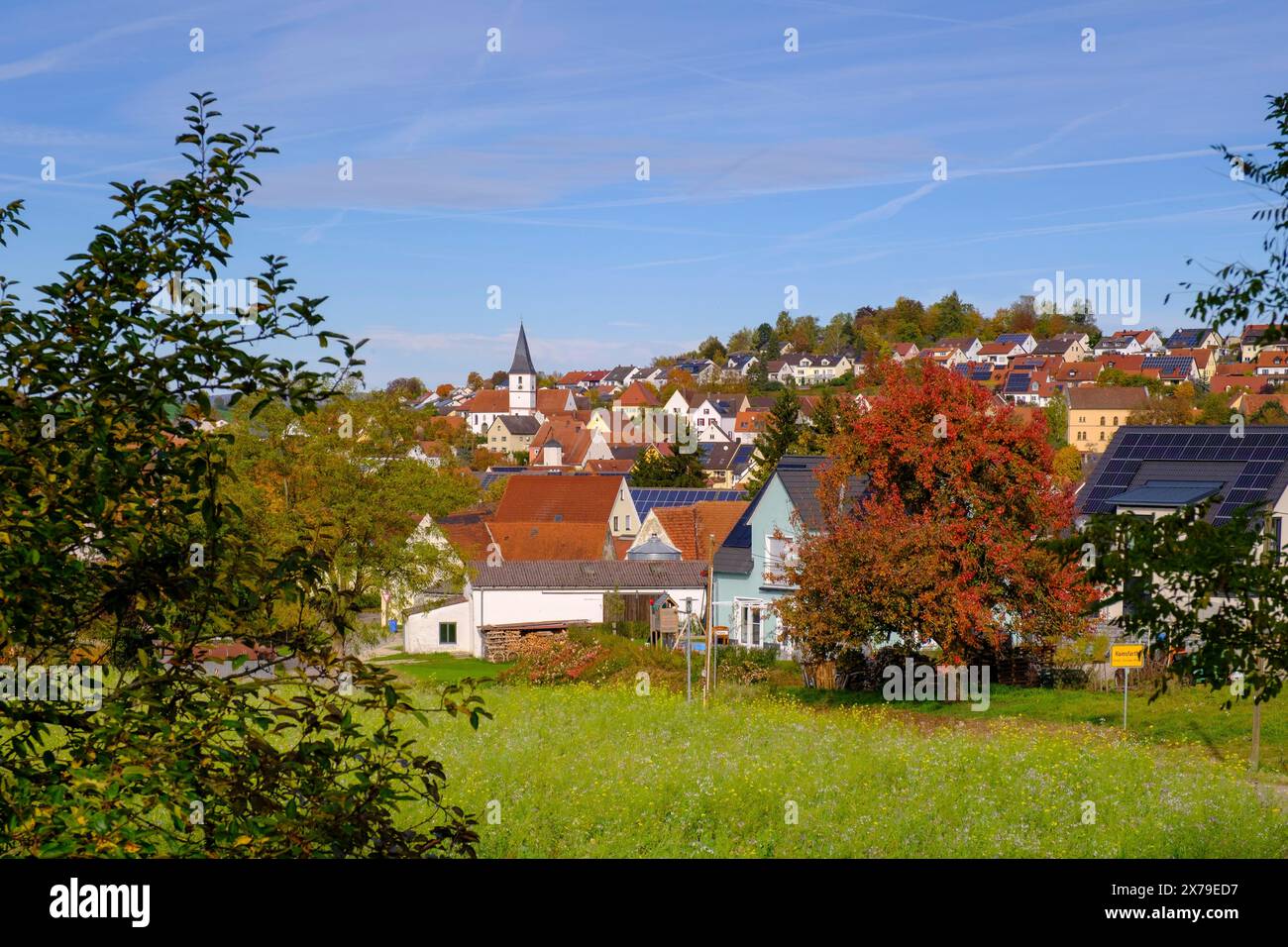 Hainsfarth, crater rim Ries, Noerdlinger Ries, Swabia, Bavaria, Germany ...
