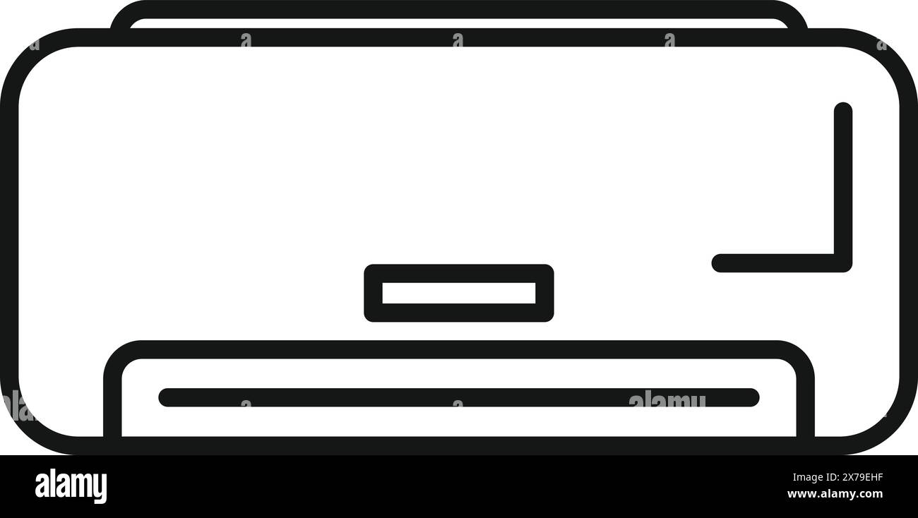 Sleek black and white line drawing of a contemporary ac unit, perfect ...