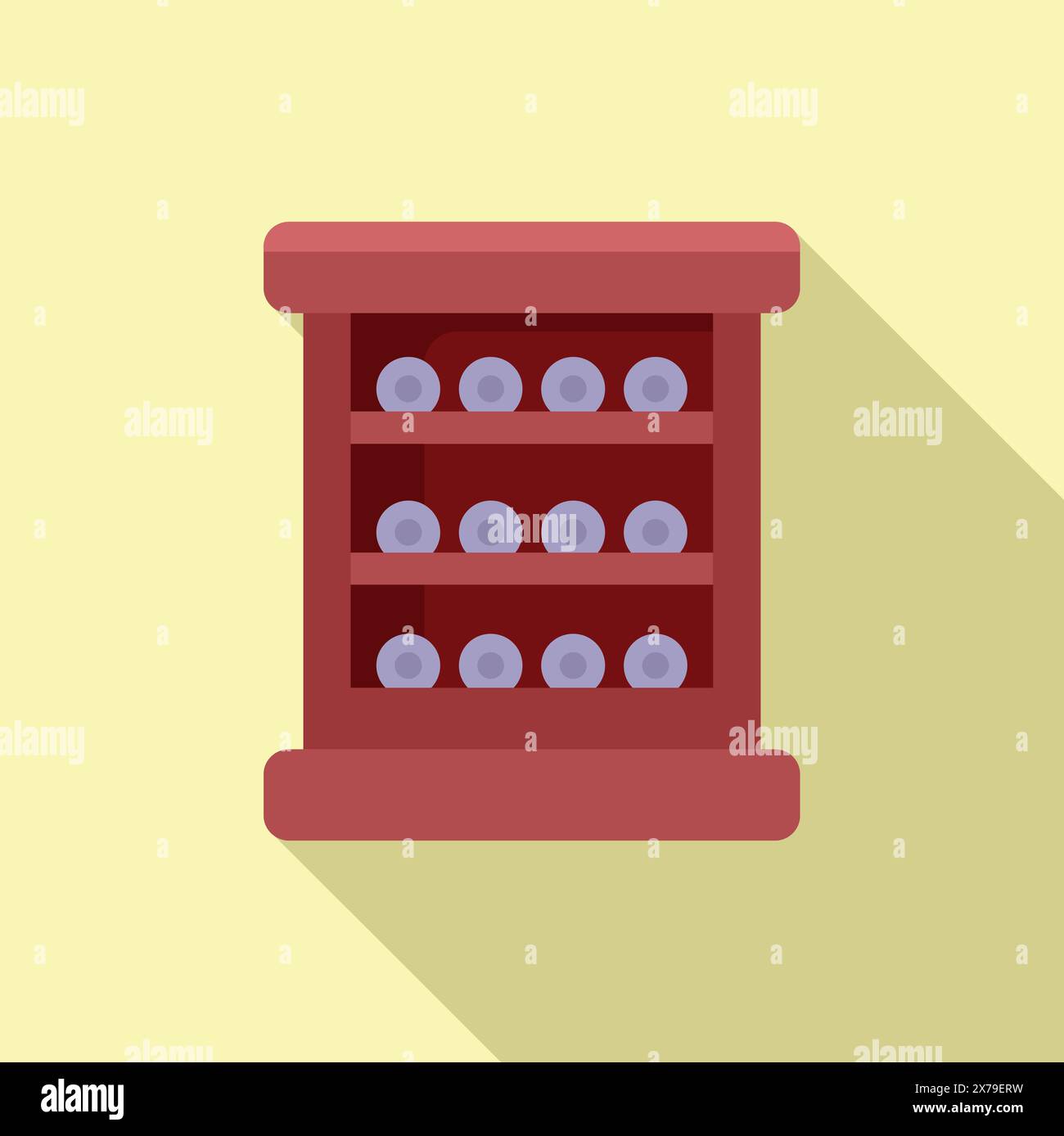 Modern graphic of a classic abacus with shadow effect on a yellow ...