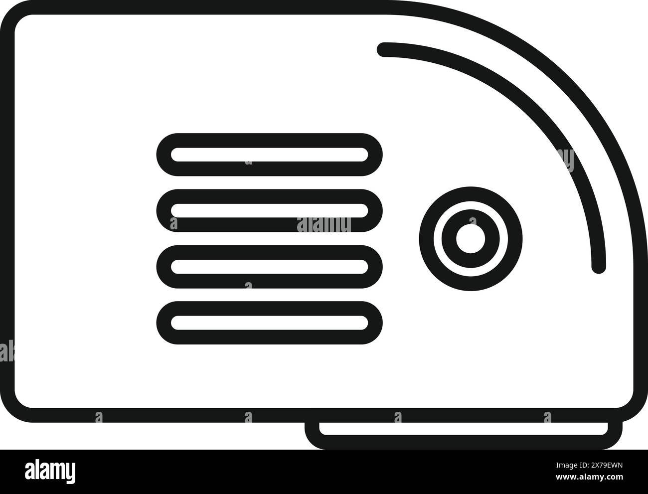 Simple vector line art representation of a modern toaster, ideal for ...