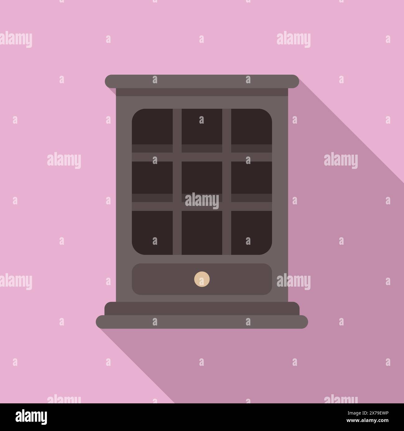Minimalist vector illustration of a classic vintage window on a pastel ...