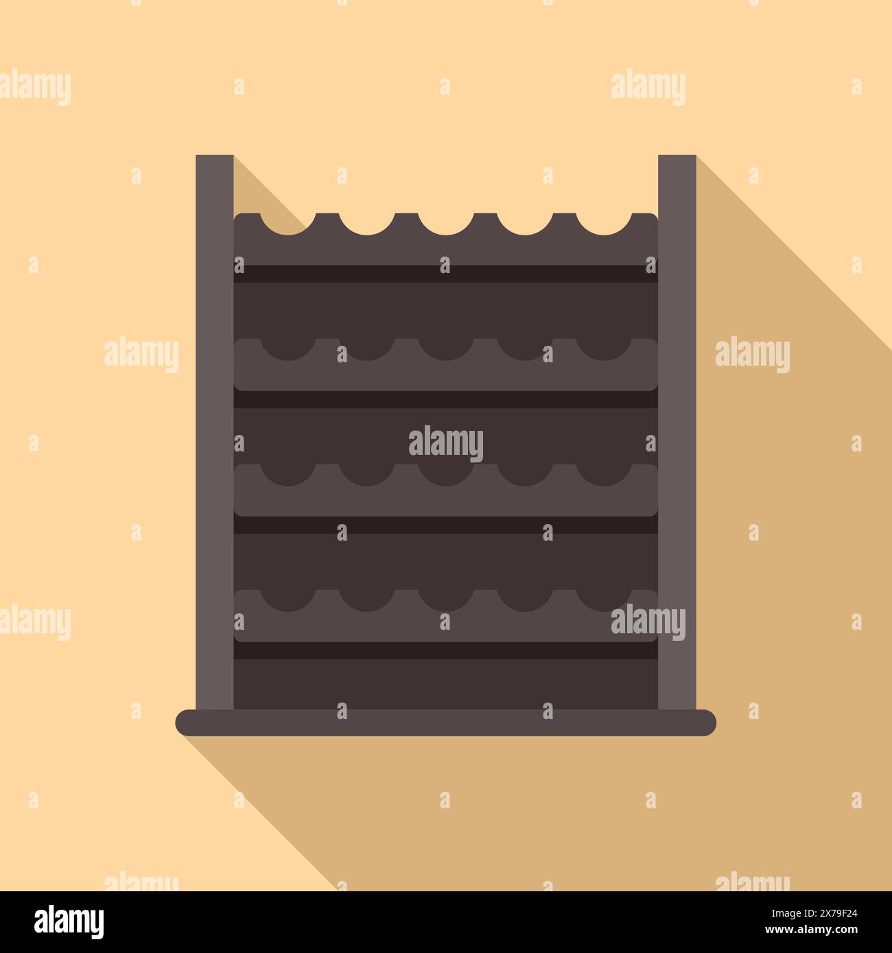 Modern flat design icon featuring a minimalist empty chocolate display ...