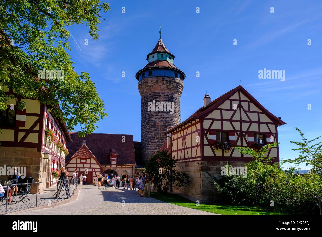 Imperial Castle, with Sinwell Tower, fountain house and half-timbered ...